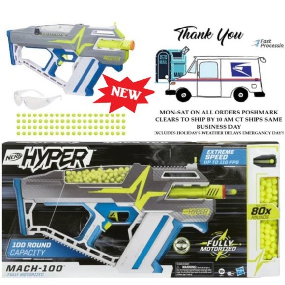 Nerf | Toys | Nerf Hyper Mach0 Fully Motorized Blaster And 80 Rounds ...